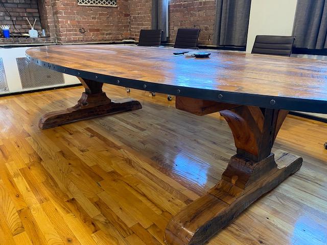 Oval Conference Table - Reclaimed Wood Conference Table – Heirloom ...