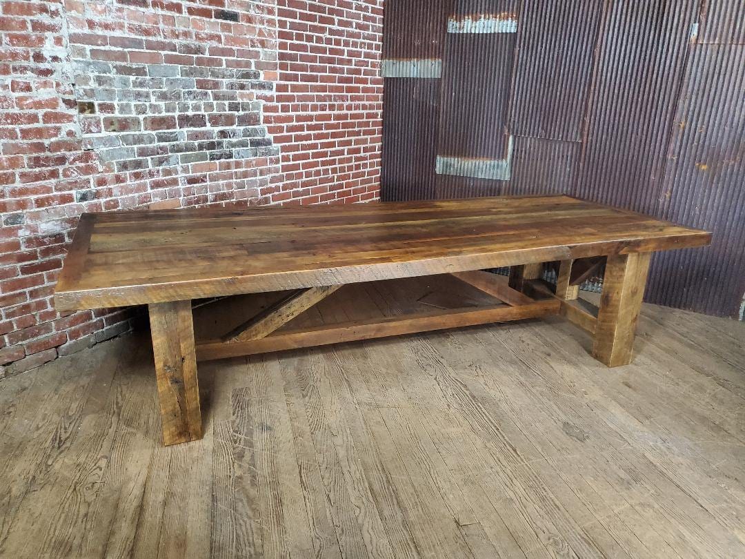 Farmhouse Trestle Table - Dining Table Trestle – Heirloom Custom Furniture